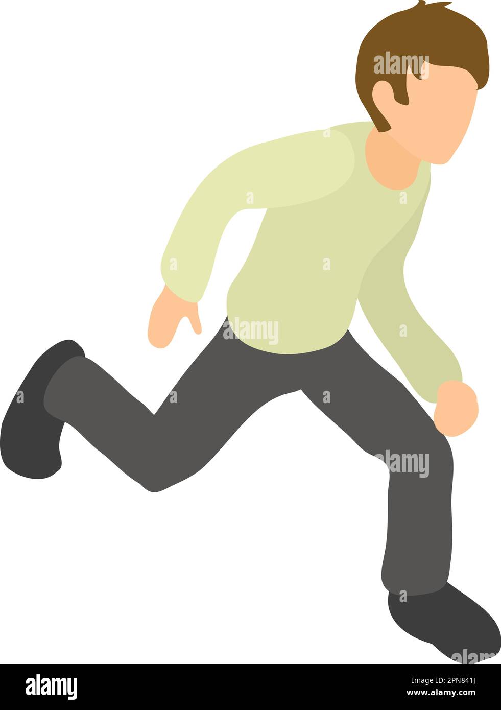 Running man icon isometric vector. Running faceles male character in ...