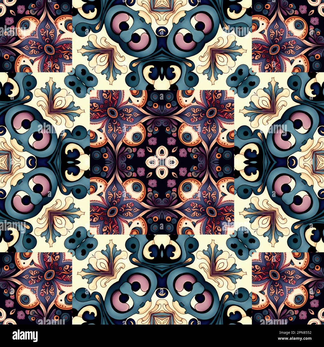 Ornamental victorian seamless wallpaper in roccoco style. Repeat tile ...