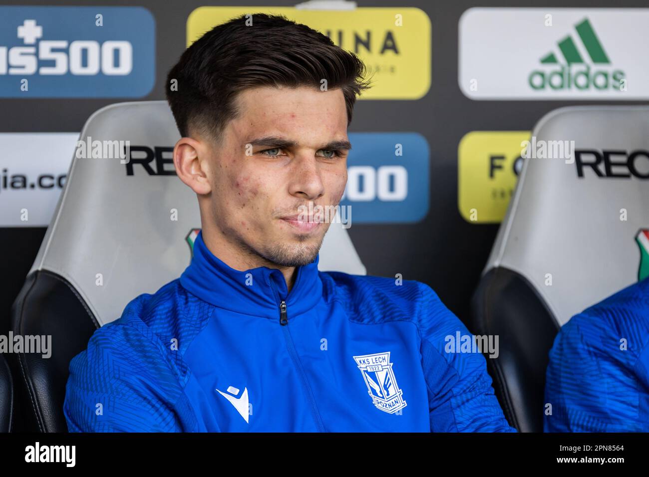 Warsaw, Poland. 16th Apr, 2023. Filip Marchwinski of Lech seen during ...