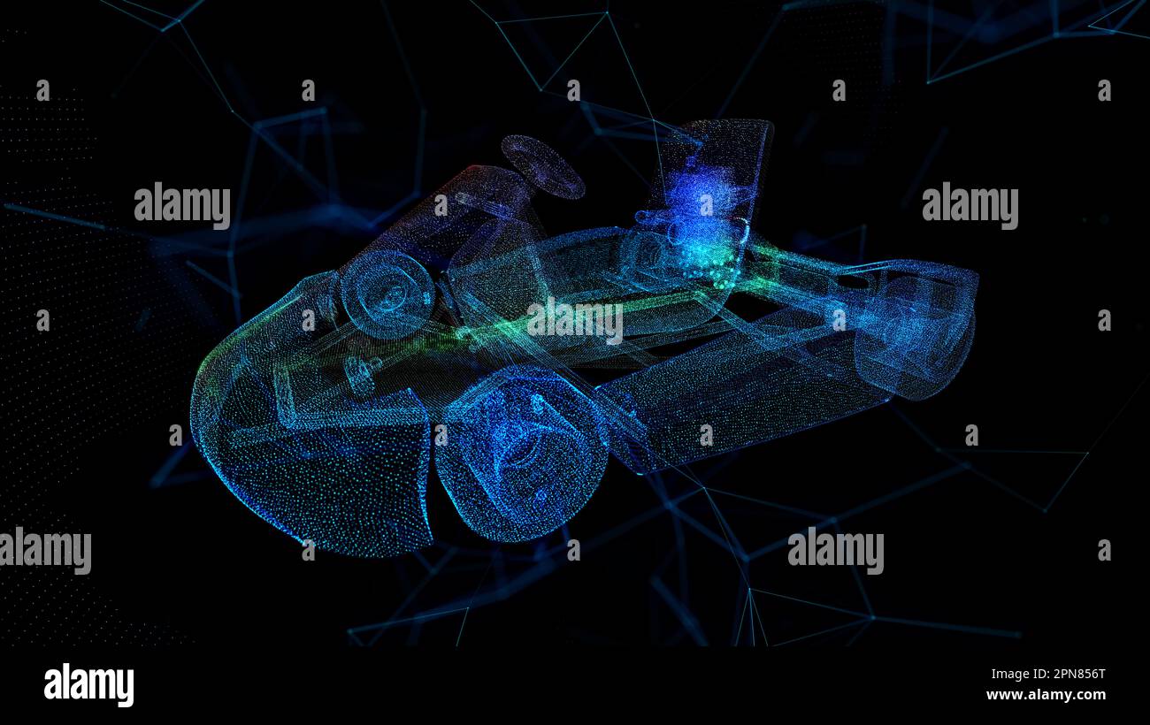 Go kart racing. Light effect particles background. Modern abstract ...