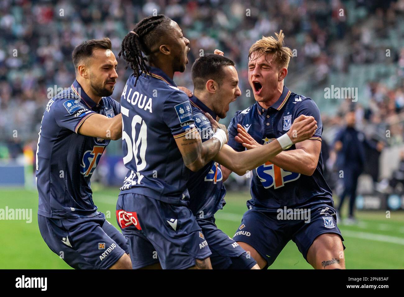 Warsaw, Poland. 16th Apr, 2023. Alan Czerwinski, Adriel Ba Loua, Afonso ...