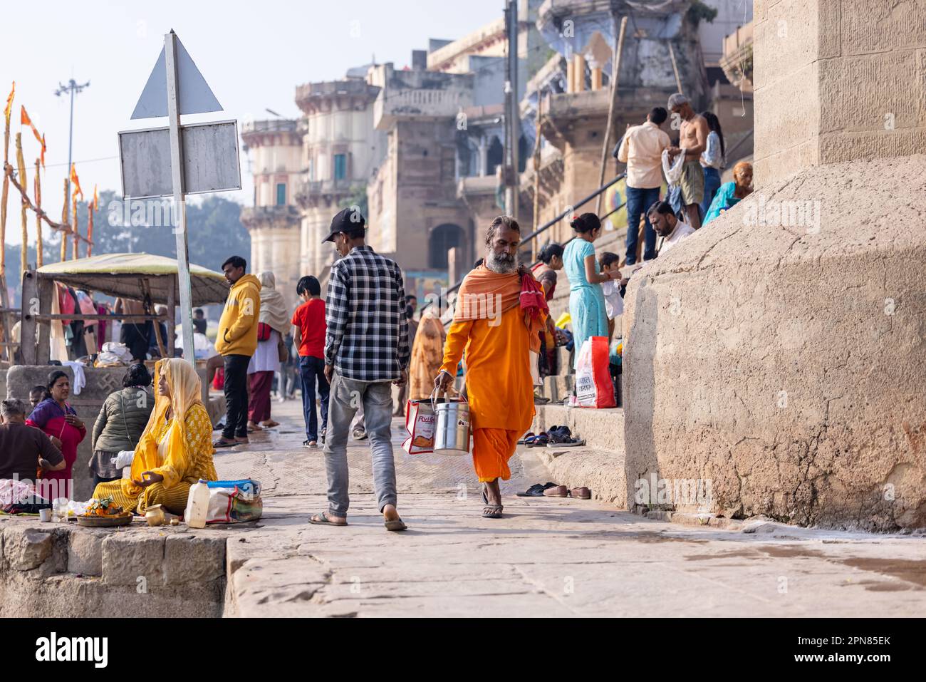 Varanasi, India - Nov 2022: Portrait of Unidentified Indian holy sadhu ...