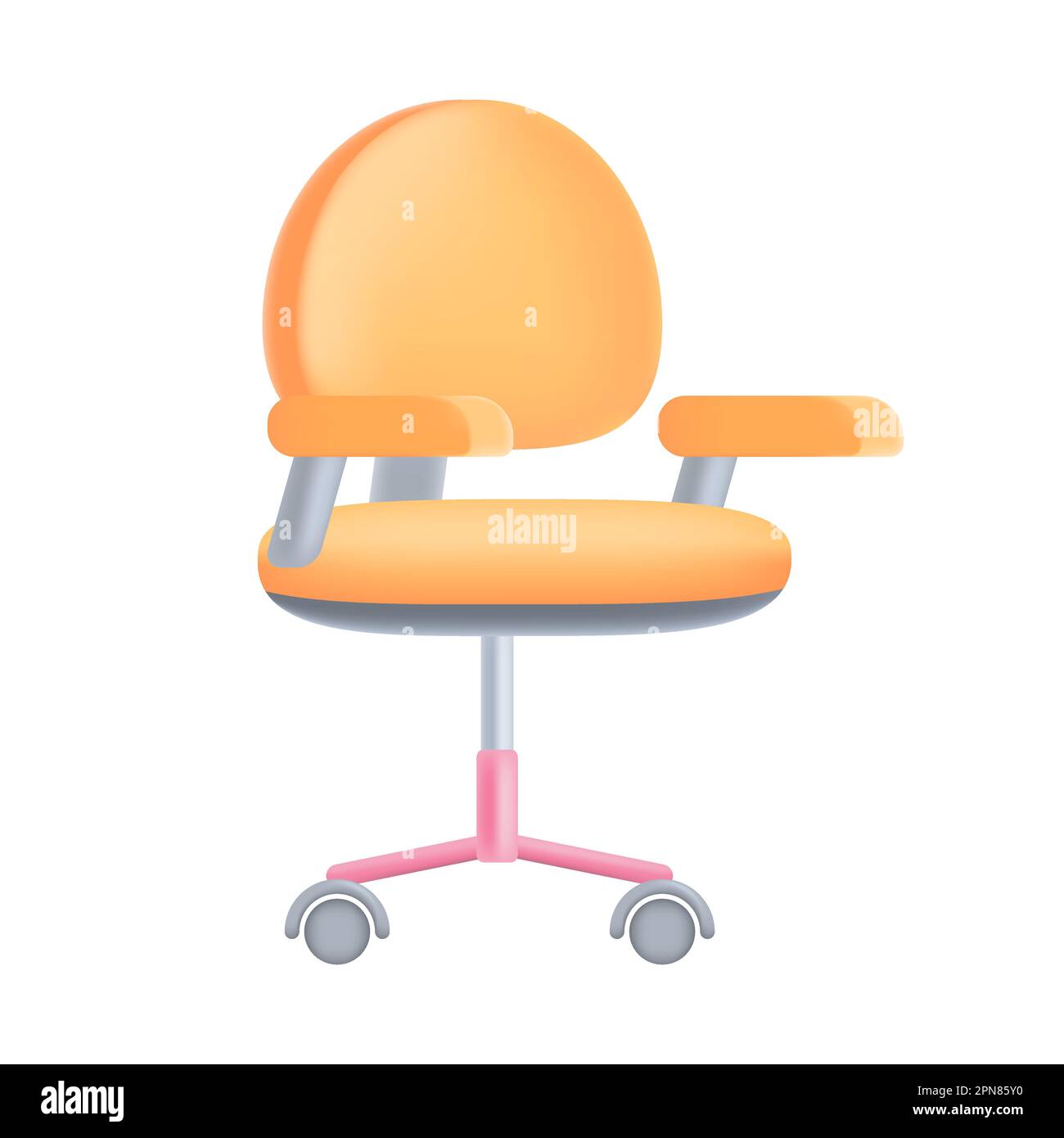 Orange office chair with wheels 3D icon Stock Vector Image & Art - Alamy