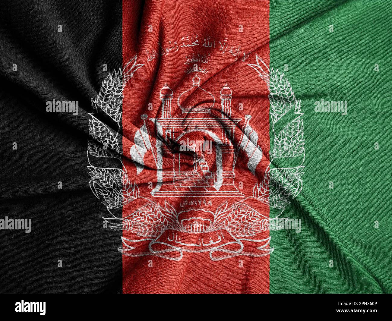 Fabric Flag of the Afghanistan, National Flag of the Afghanistan Stock ...