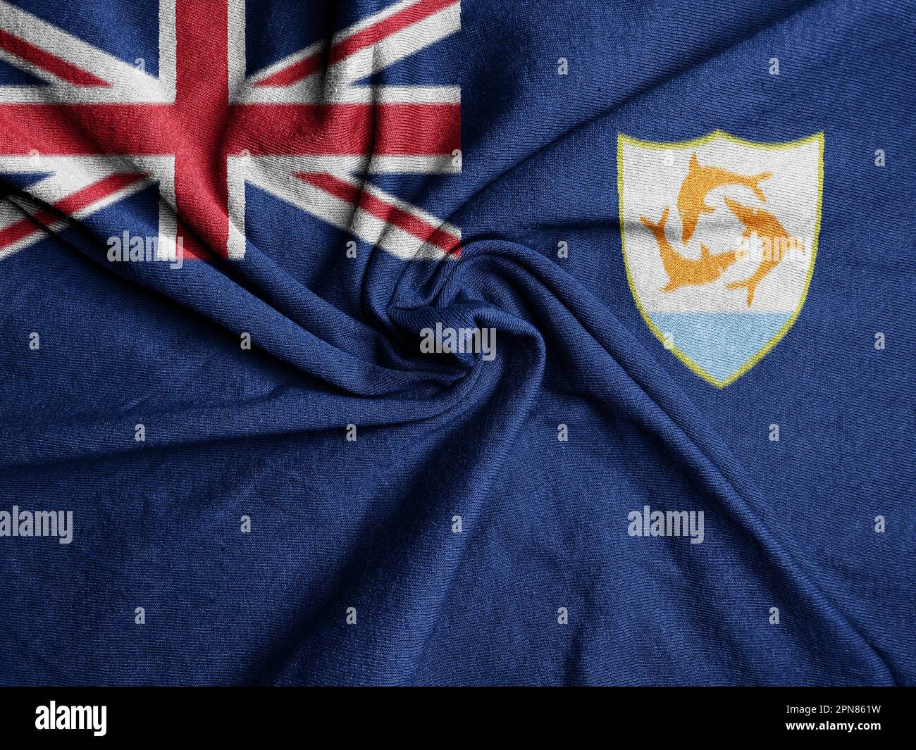 Fabric Flag of the Anguilla, National Flag of the Anguilla Stock Photo ...