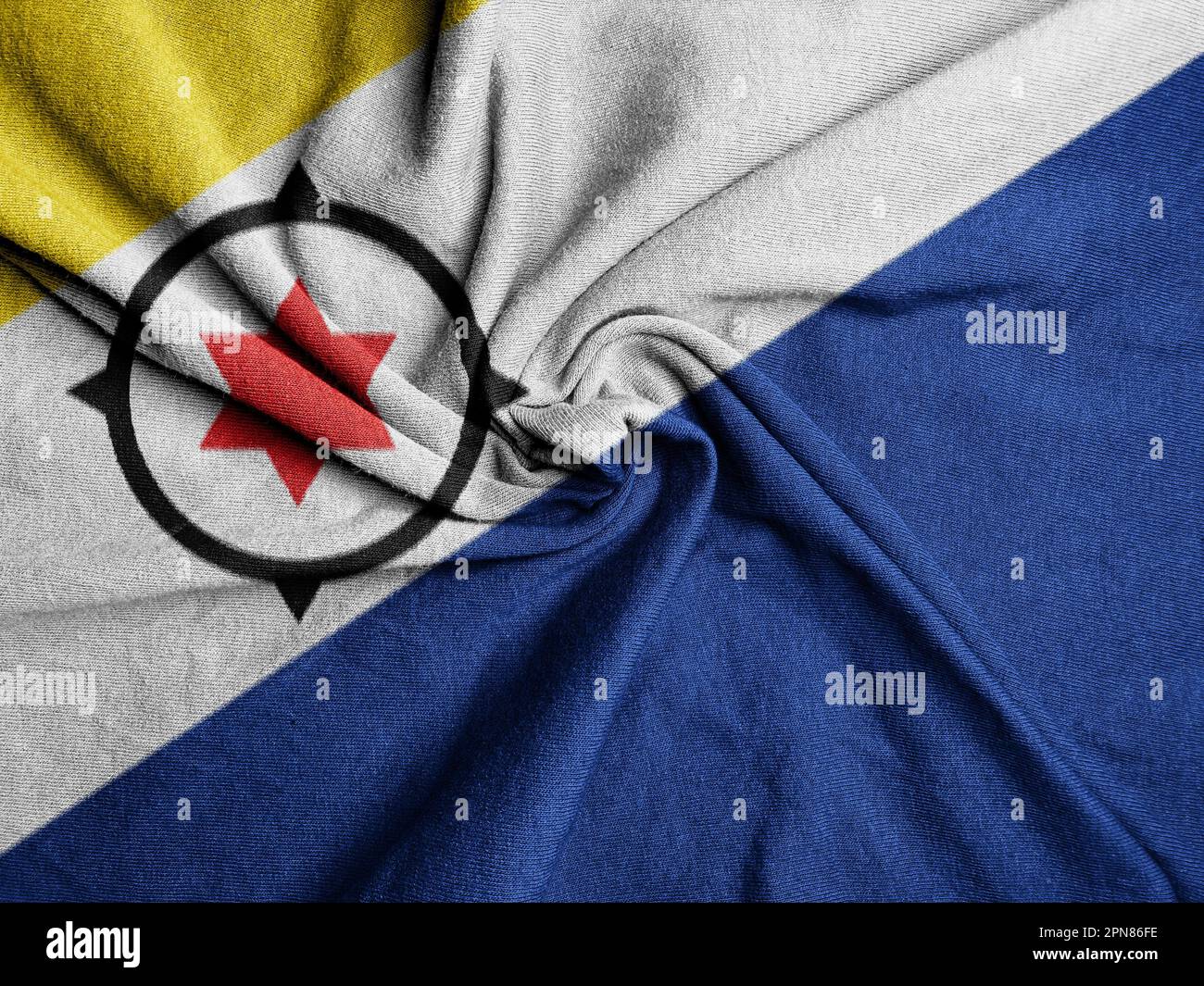 Fabric Flag of the Bonaire, National Flag of the Bonaire Stock Photo - Alamy