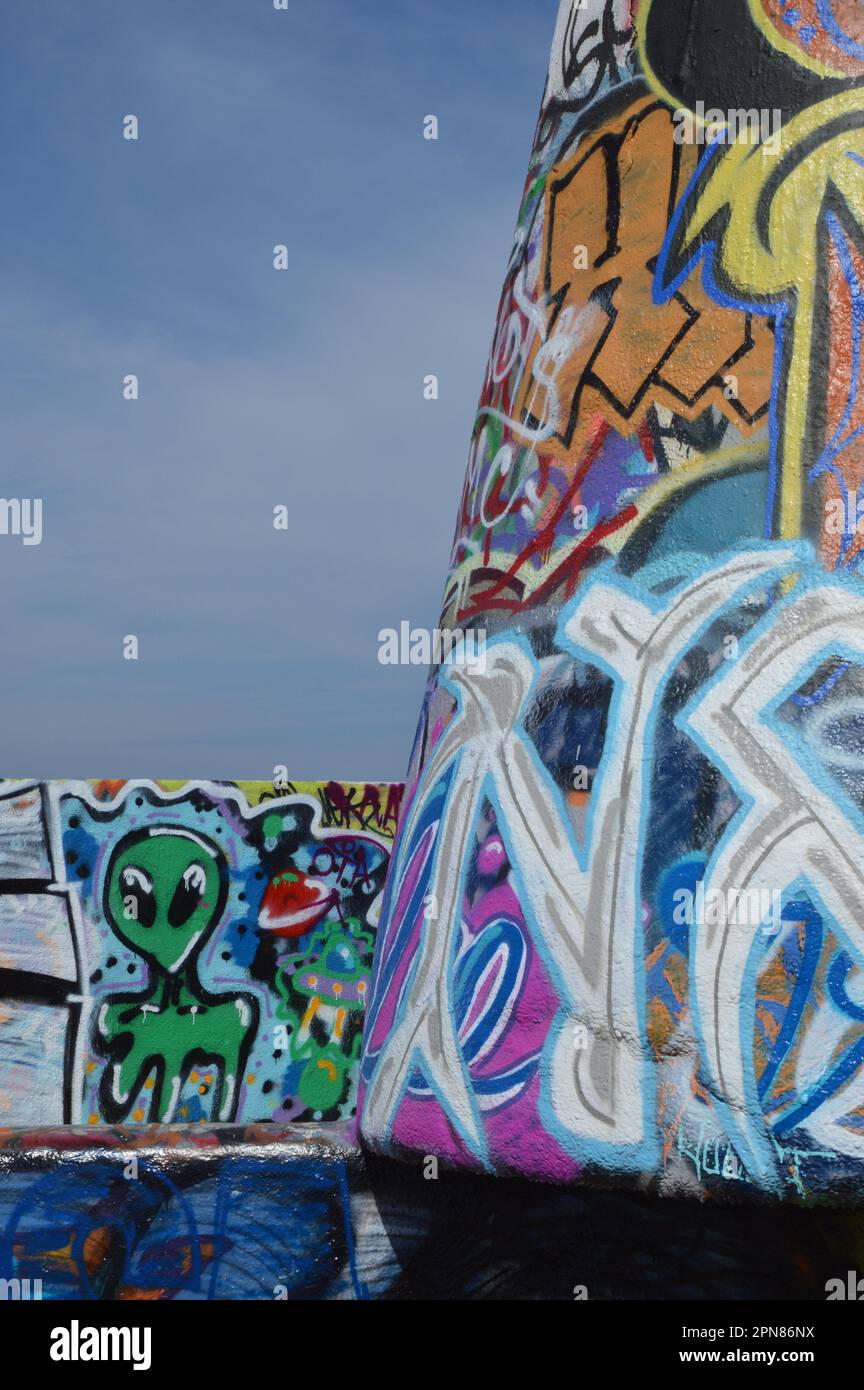 Graffiti at Venice Beach Living the Beach Up Stock Photo - Alamy