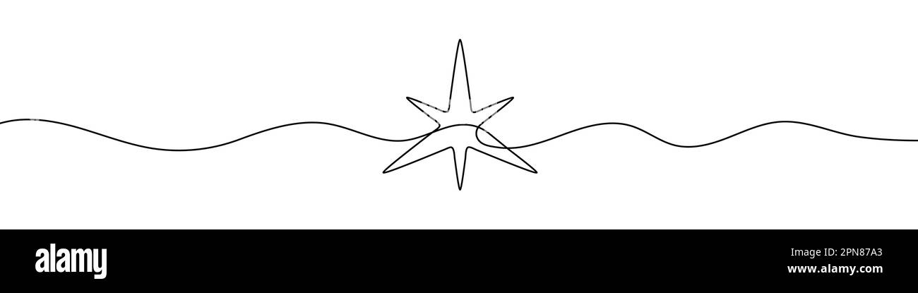 Star in continuous line drawing style. Line art star icon. Vector ...