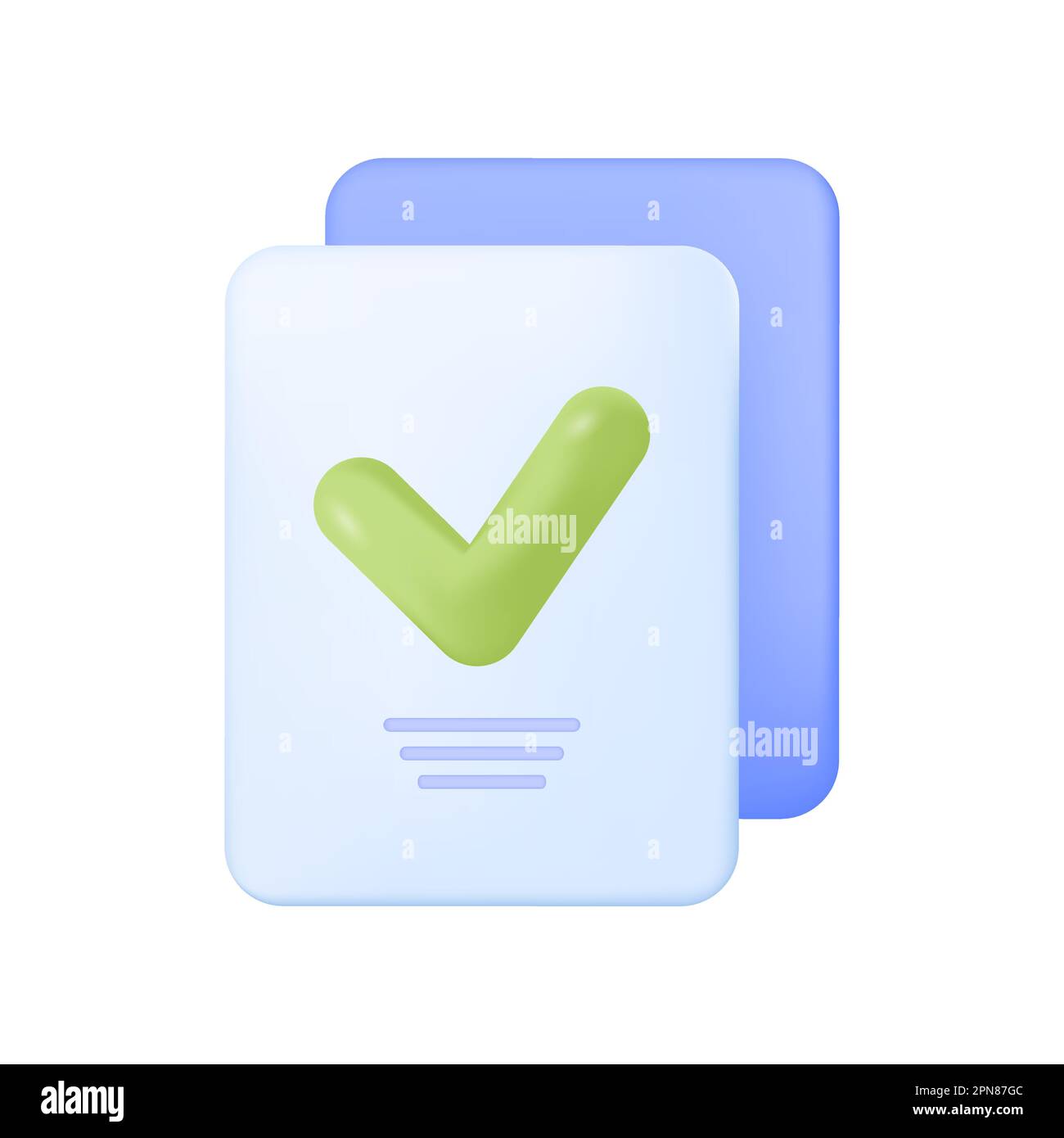 Documents or files with green checkmark 3D icon Stock Vector Image ...