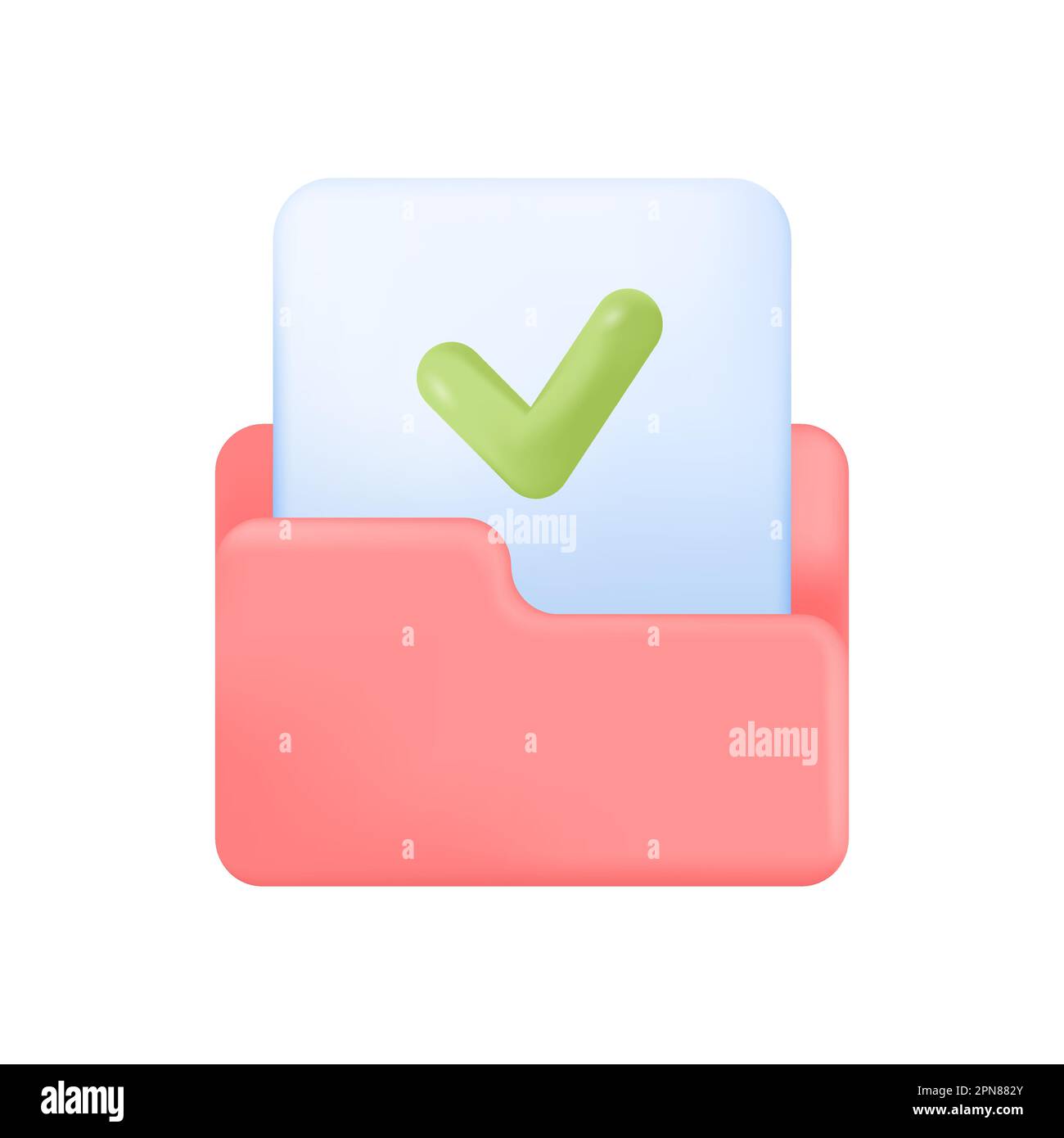 Pink folder with approved document 3D icon Stock Vector Image & Art - Alamy