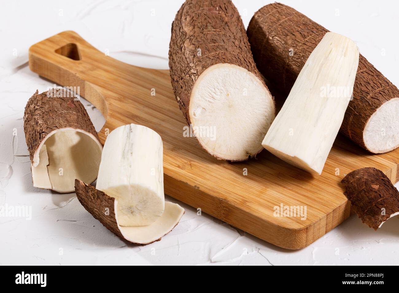 Fresh Organic Cassava Root - Manioc Esculenta; On White Background ...