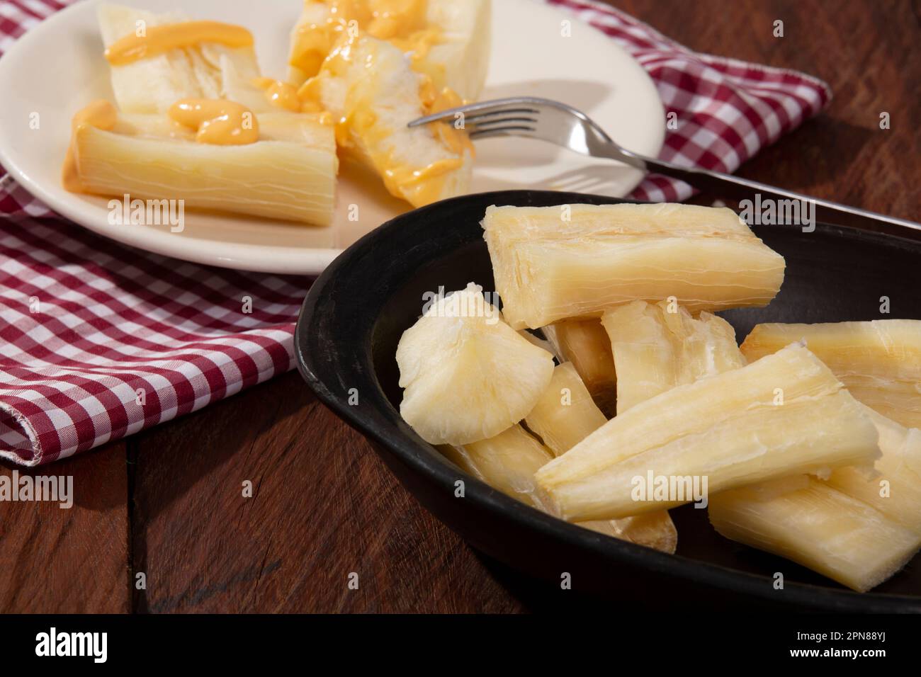 Cooked Manioc Esculenta (mandioca, Yuca, Brazilian Rice Paddy Stock ...