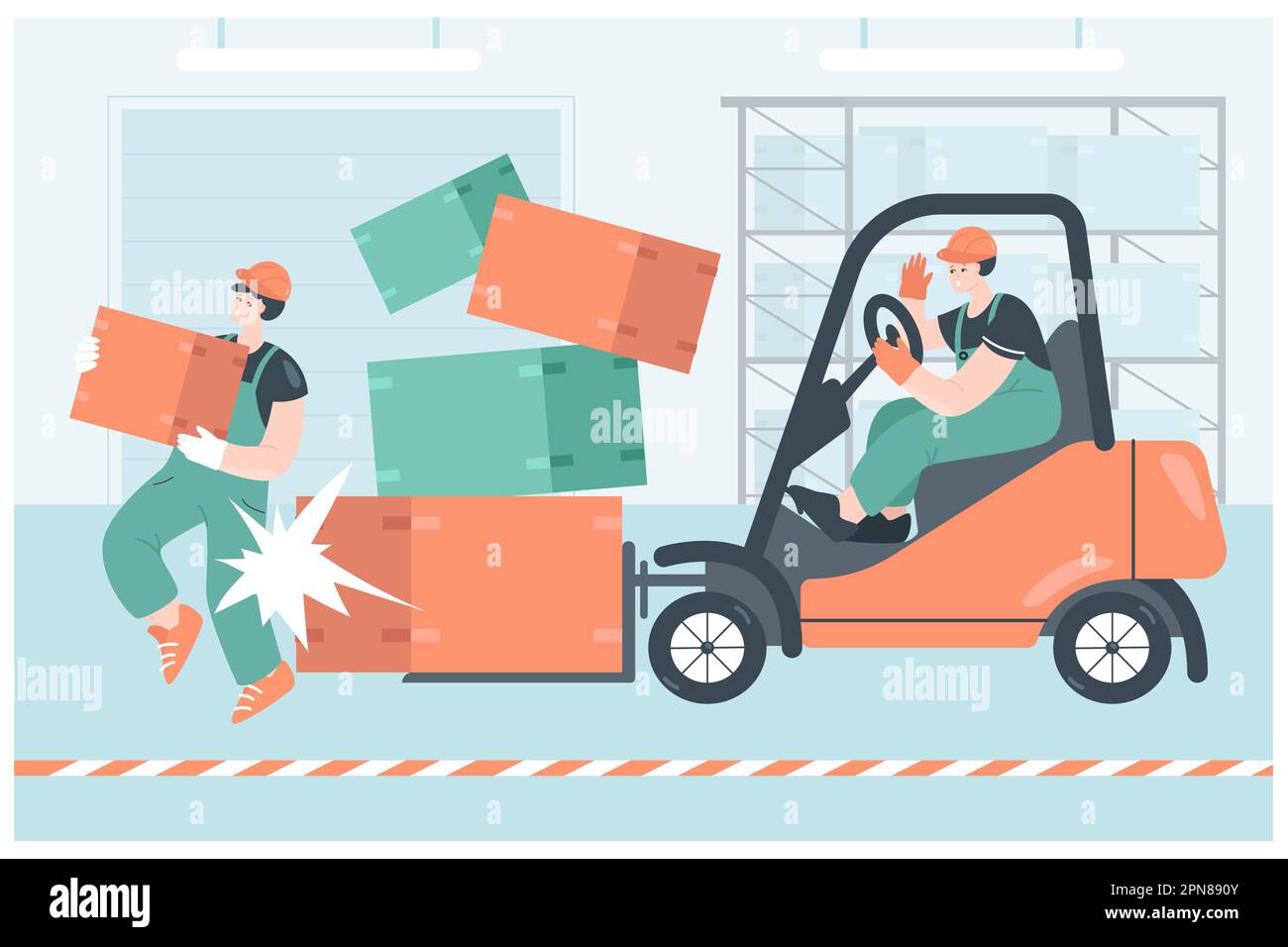Worker driver on forklift Cut Out Stock Images & Pictures - Alamy