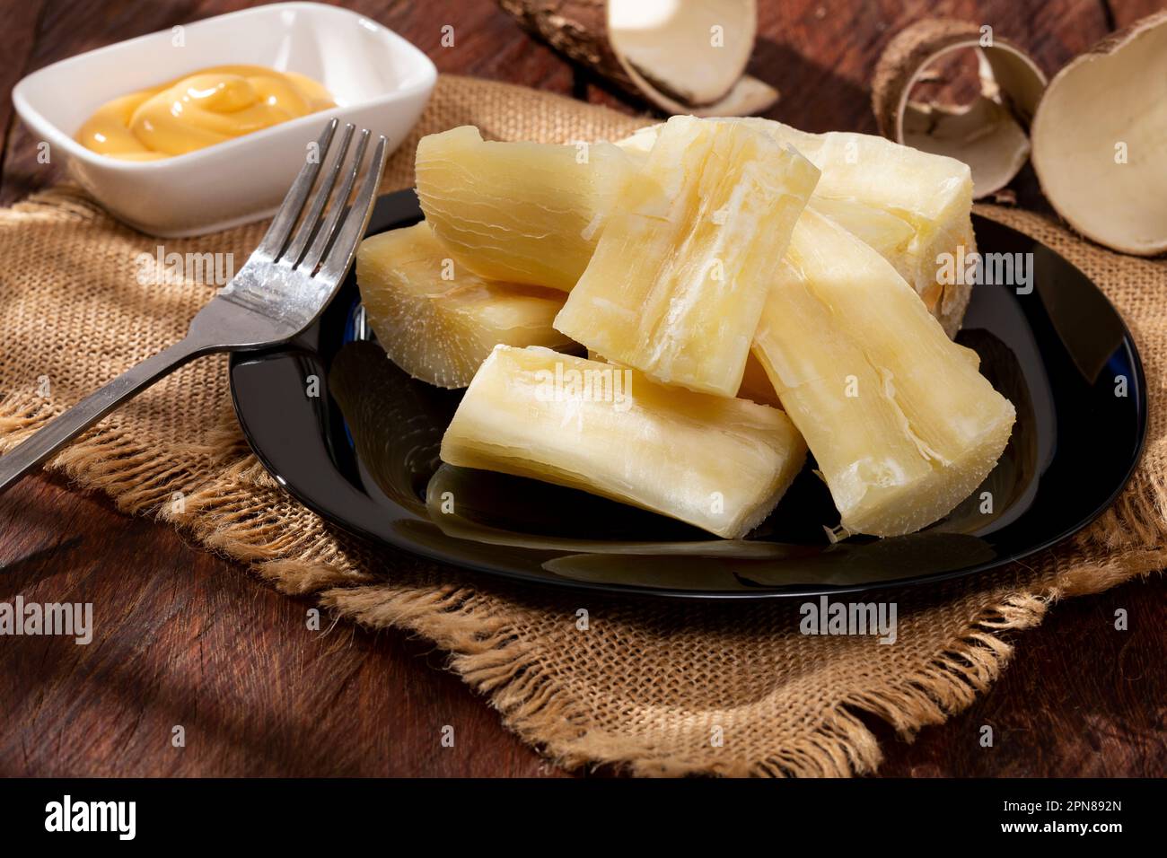 Cooked Manioc Esculenta (mandioca, Yuca, Brazilian Rice Paddy Stock ...