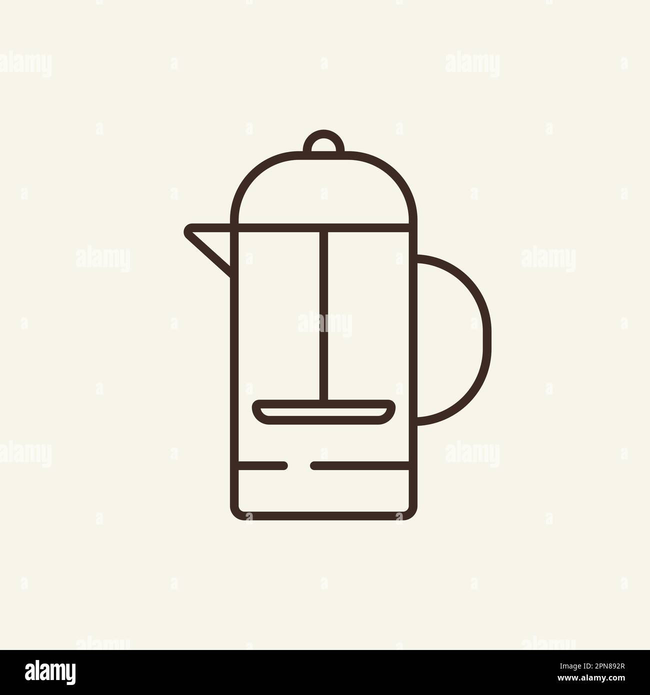 French press line icon Stock Vector Image & Art - Alamy