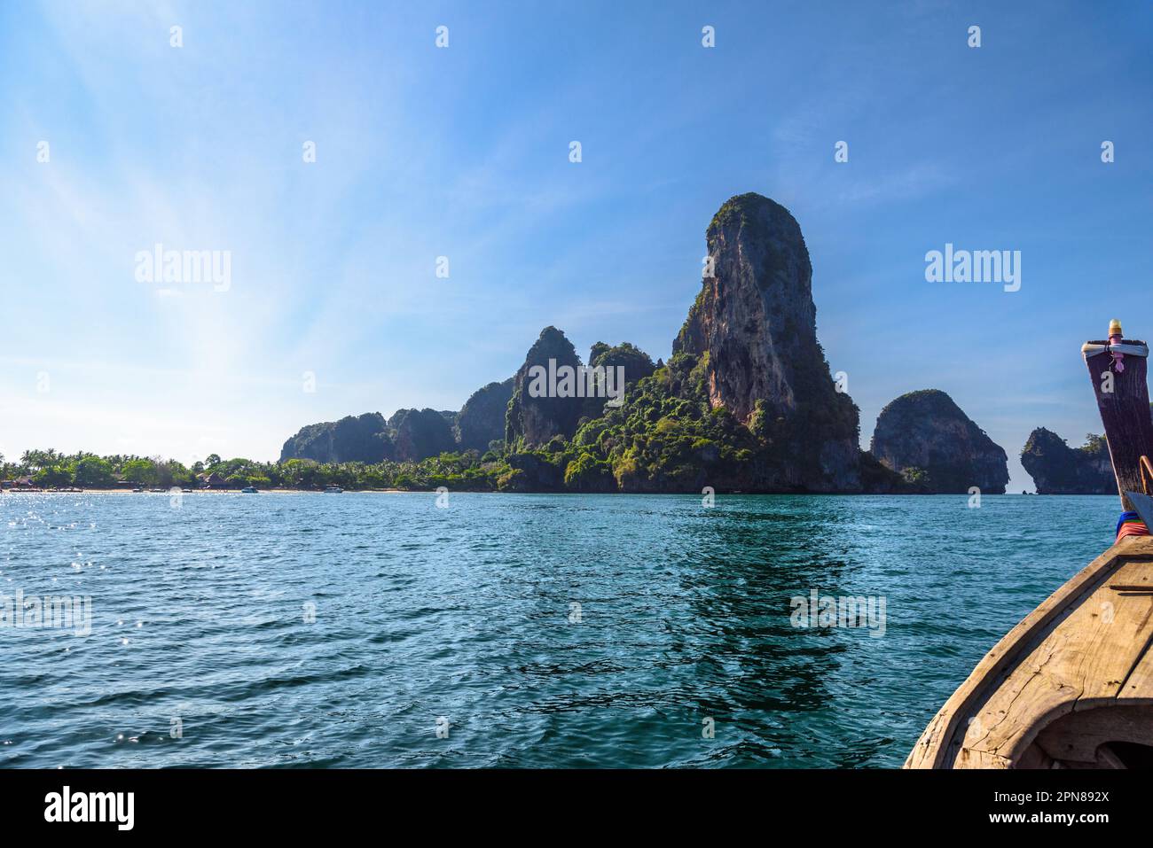 Cliff rock in azure water, Ko Rang Nok, Ao Phra Nang Beach, Ao Nang ...