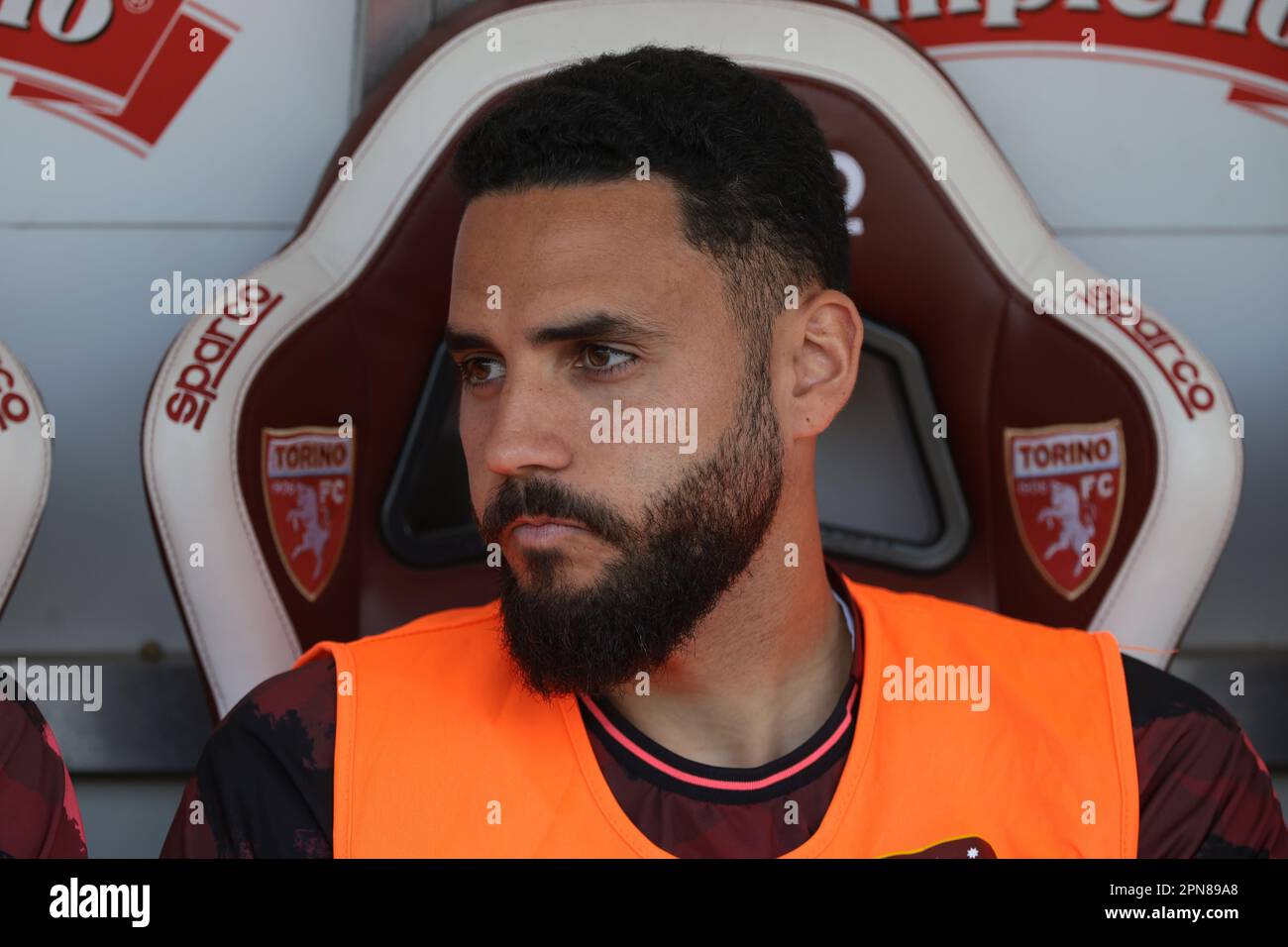 Turin, Italy, 16th April 2023. Dylan Bronn of Salernitana looks on from ...