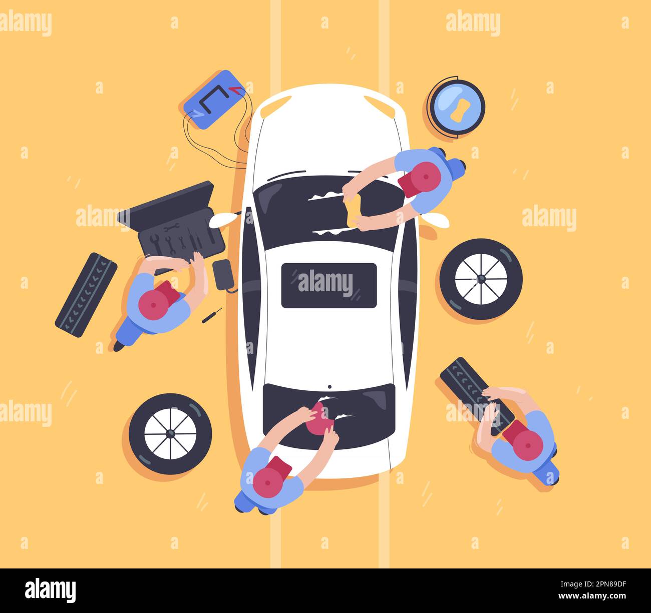Mechanics auto repair shop Stock Vector Images - Alamy