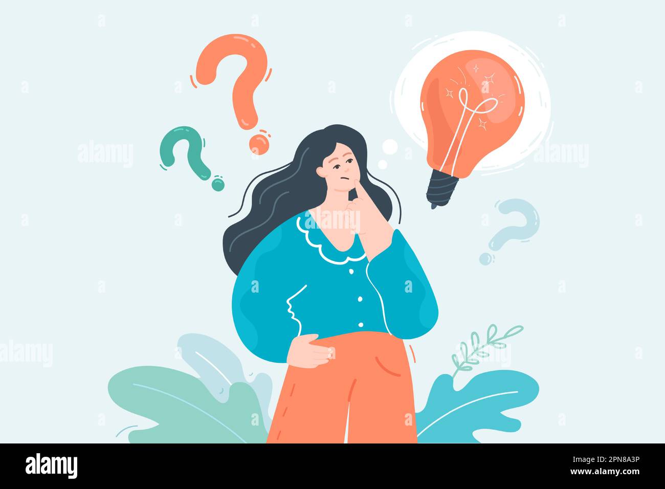 Wondering woman female Stock Vector Images - Alamy