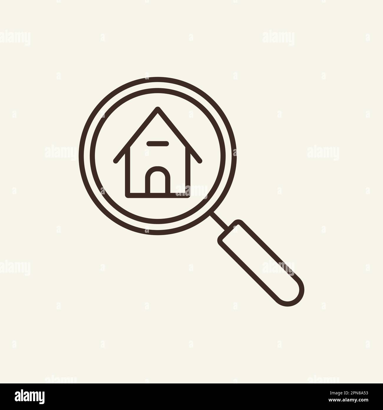 House building under lens line icon Stock Vector Image & Art - Alamy