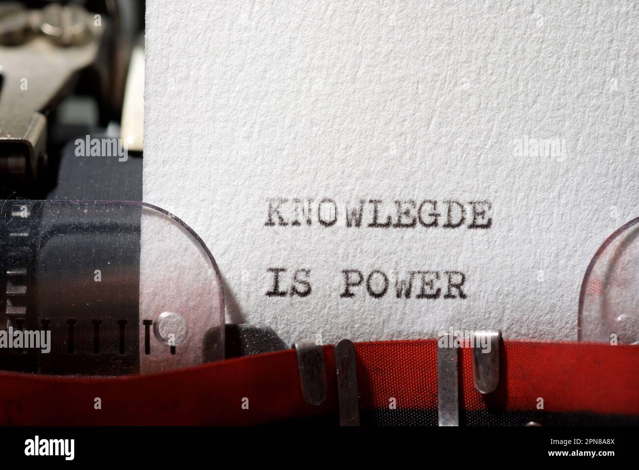 Knowledge is power text written with a typewriter Stock Photo - Alamy