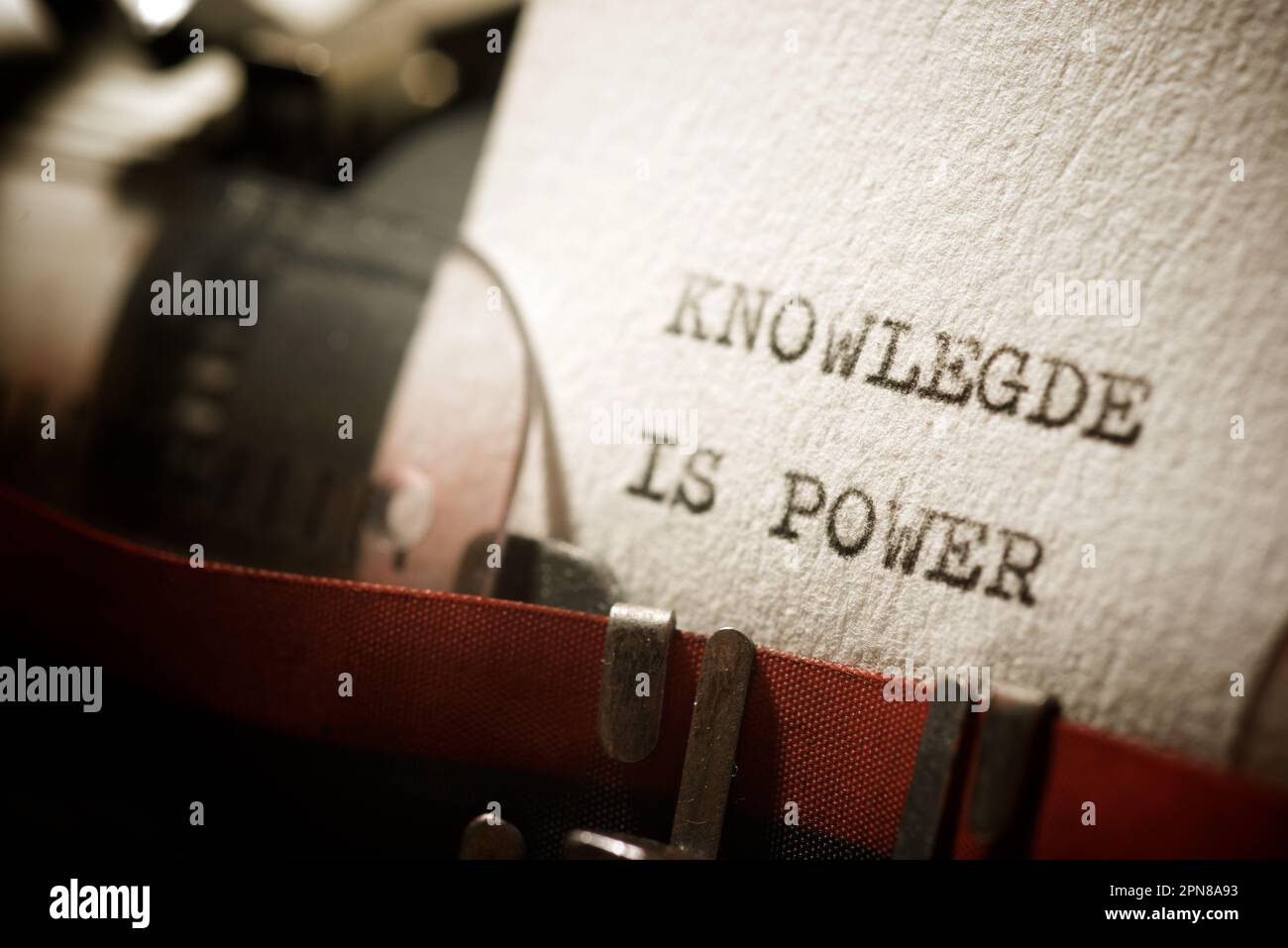 Knowledge is power text written with a typewriter Stock Photo - Alamy