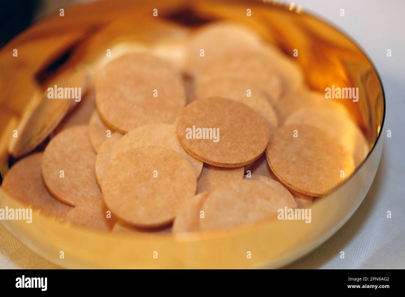 Saint Joseph church. Catholic mass. Communion wafers. Geneva ...