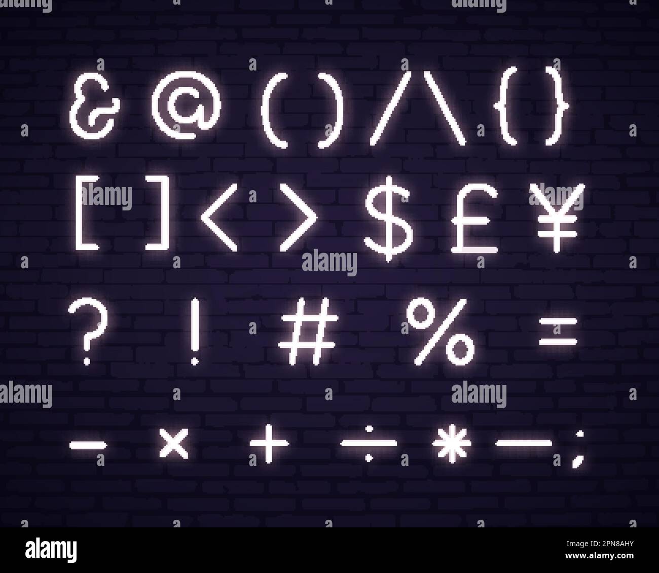 White text symbols neon sign Stock Vector Image & Art - Alamy