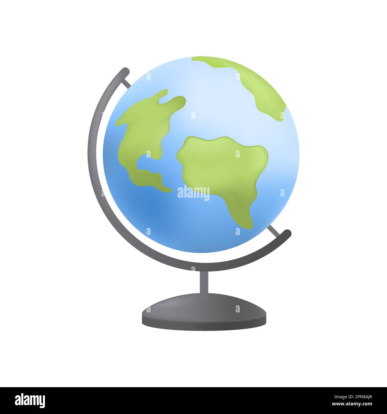 Globe of planet Earth with world map on stand 3D icon Stock Vector ...