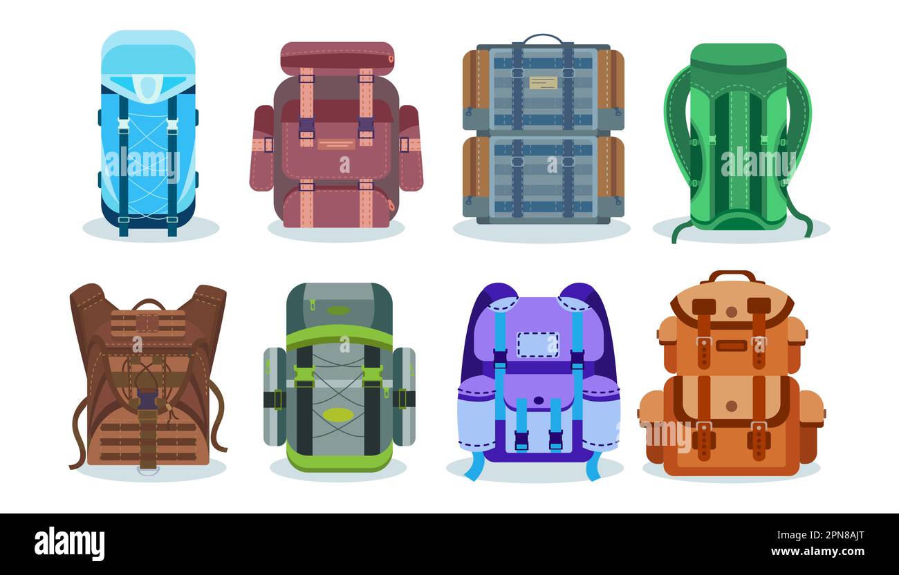 Different backpacks for camping vector illustrations set Stock Vector ...