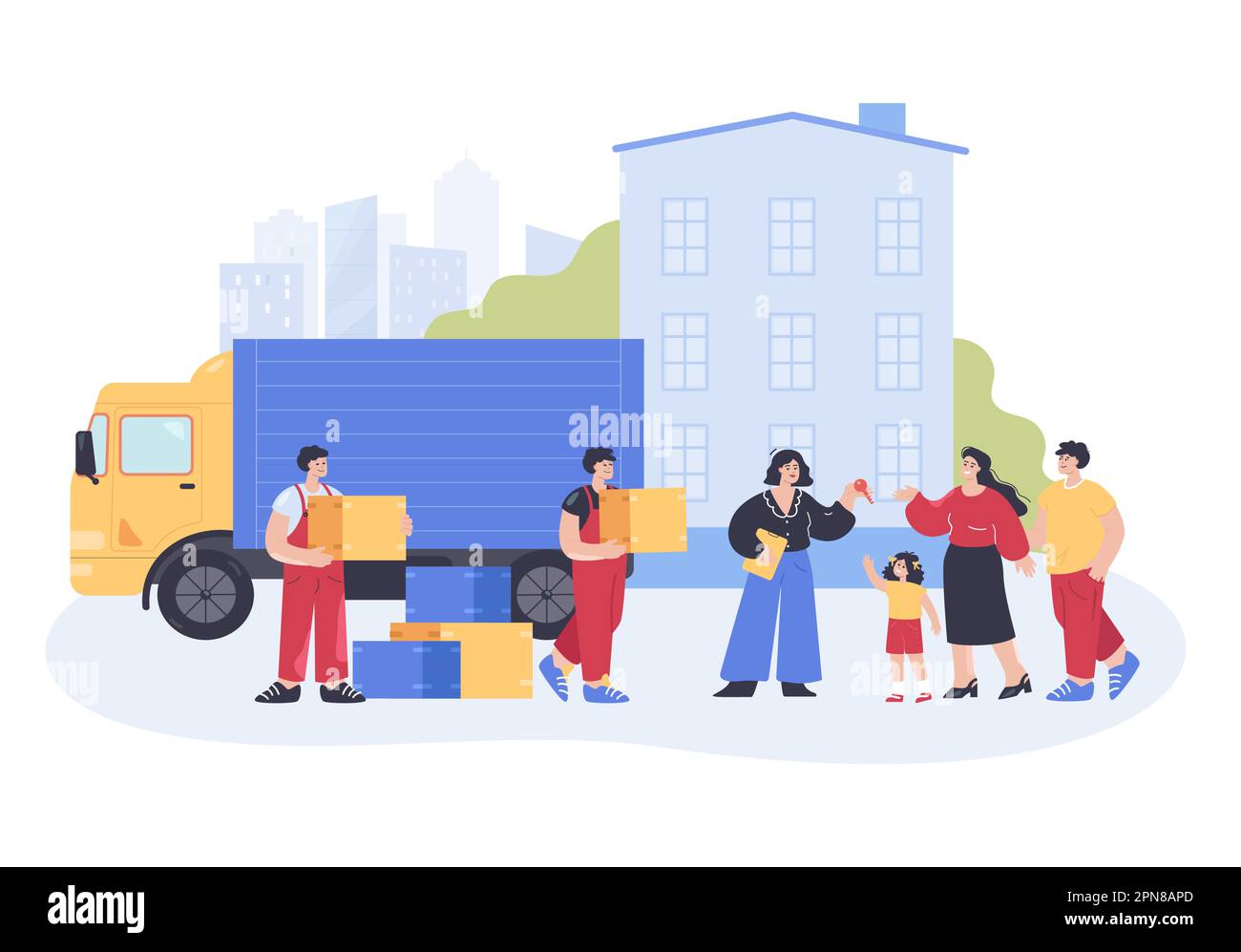 Cartoon illustration man moving home hi-res stock photography and ...
