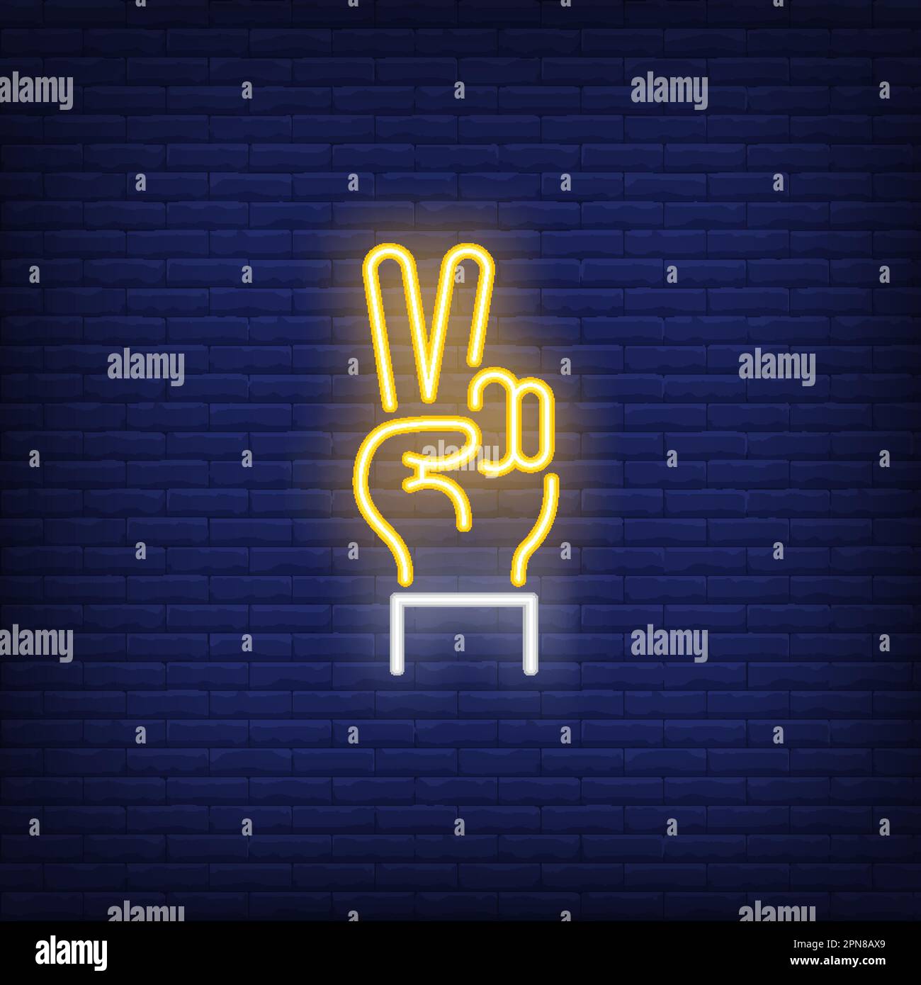 Peace sign neon Stock Vector Images - Alamy