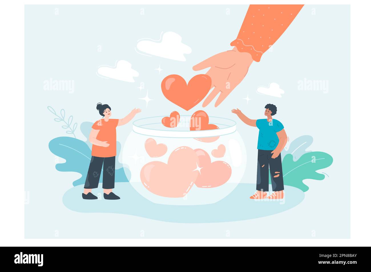 Volunteer girl collecting charity Stock Vector Images - Alamy