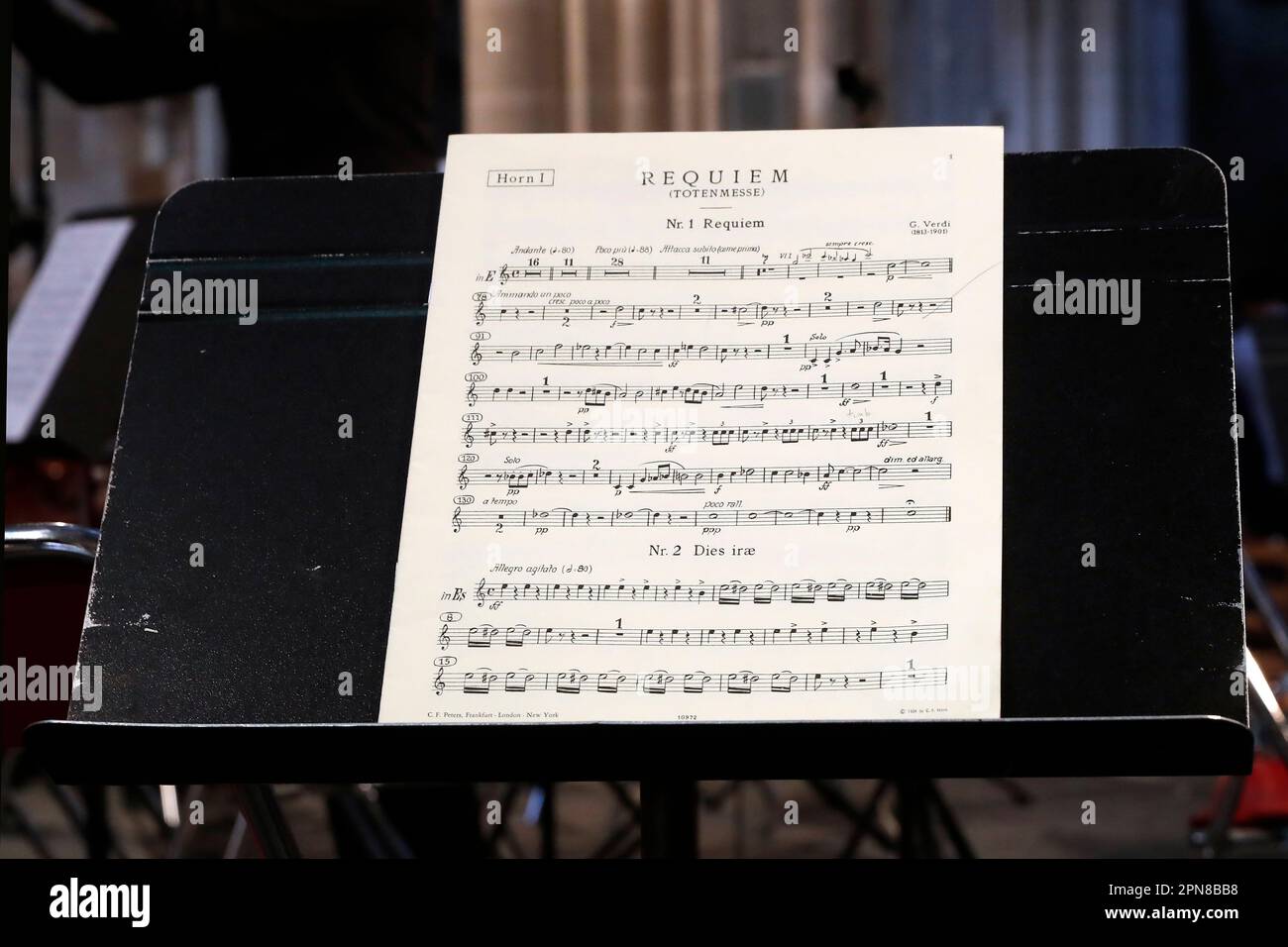 Sacred music. The Messa da Requiem by Giuseppe Verdi is a musical ...