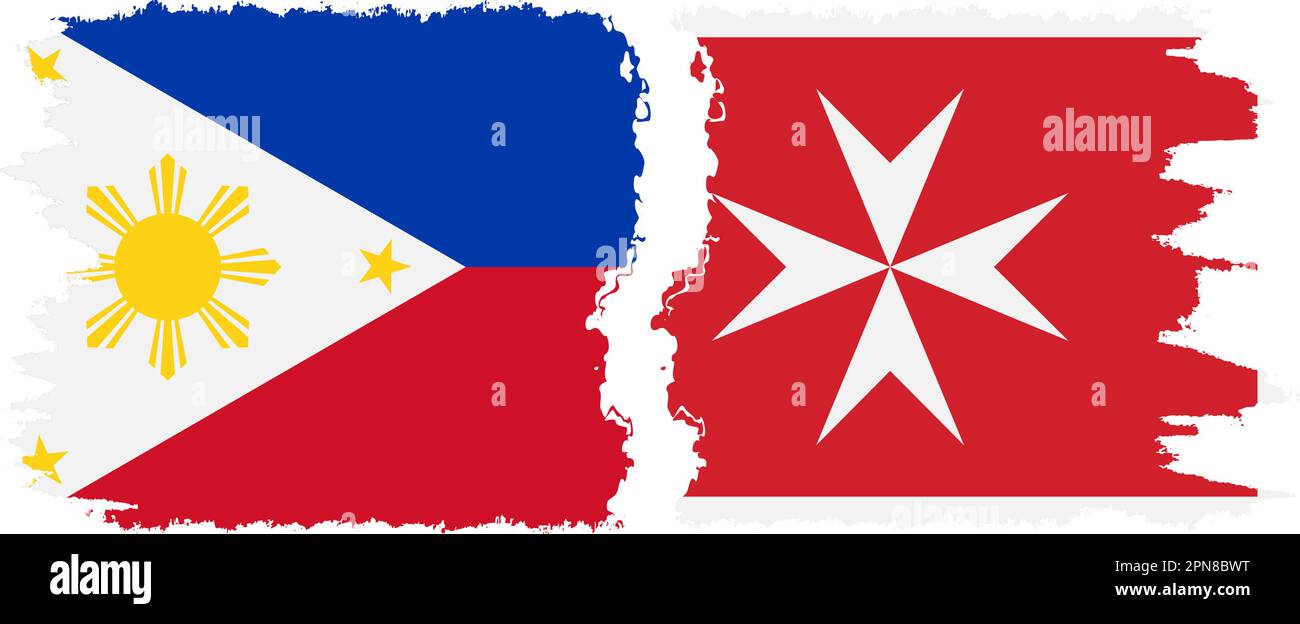 Malta and Philippines grunge flags connection, vector Stock Vector ...