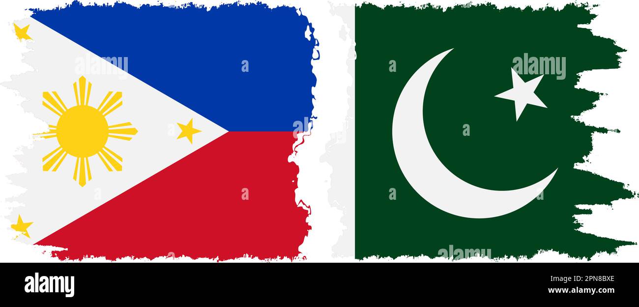 Pakistan and Philippines grunge flags connection, vector Stock Vector ...