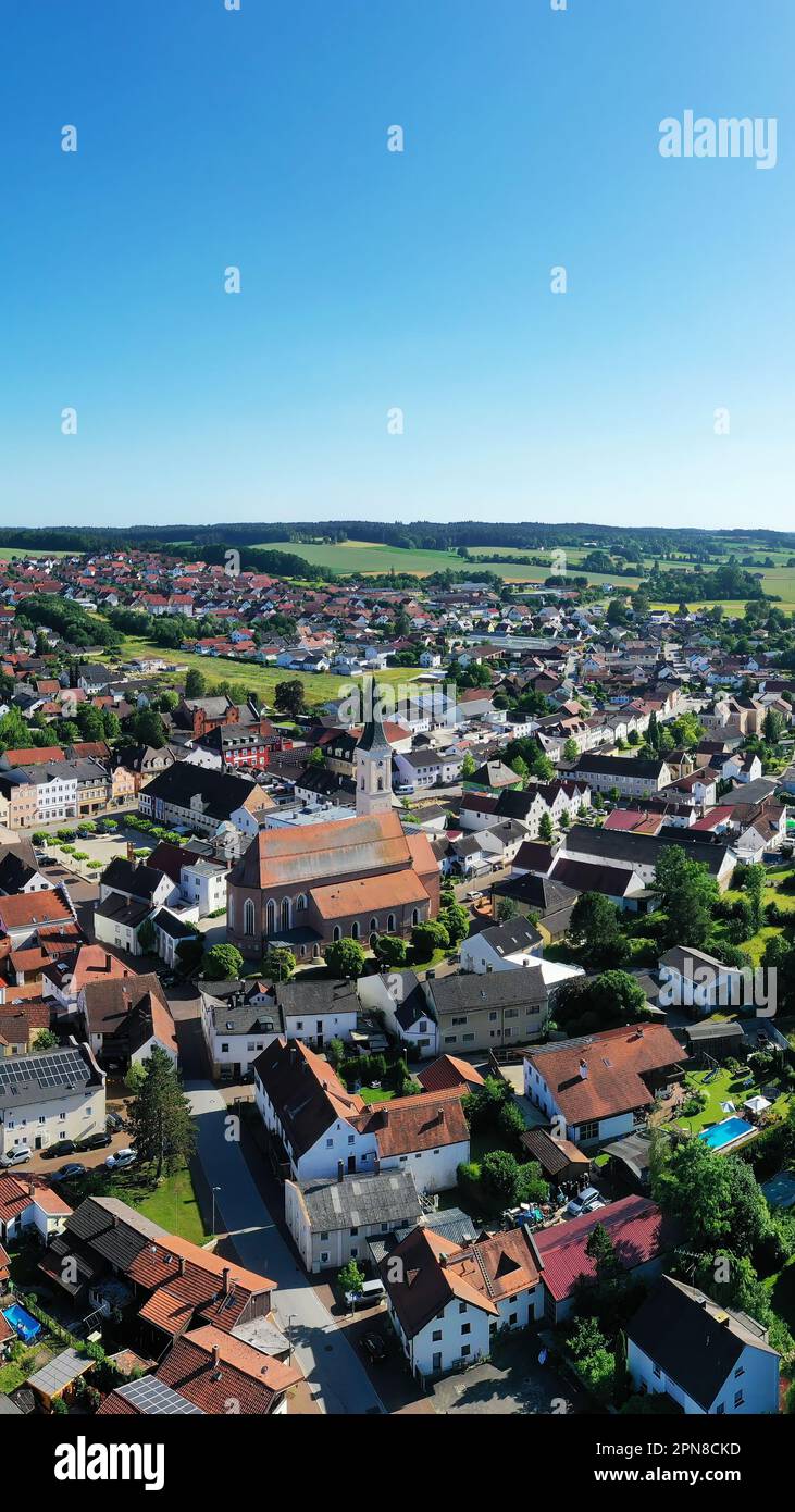 Aerial View Of Frontenhausen A Market In The Lower Bavarian District ...