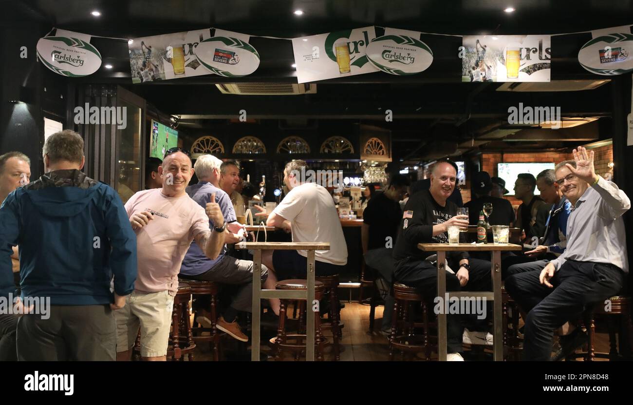 People have a good time at a bar in Wan Chai. 31MAR23 SCMP / Xiaomei ...