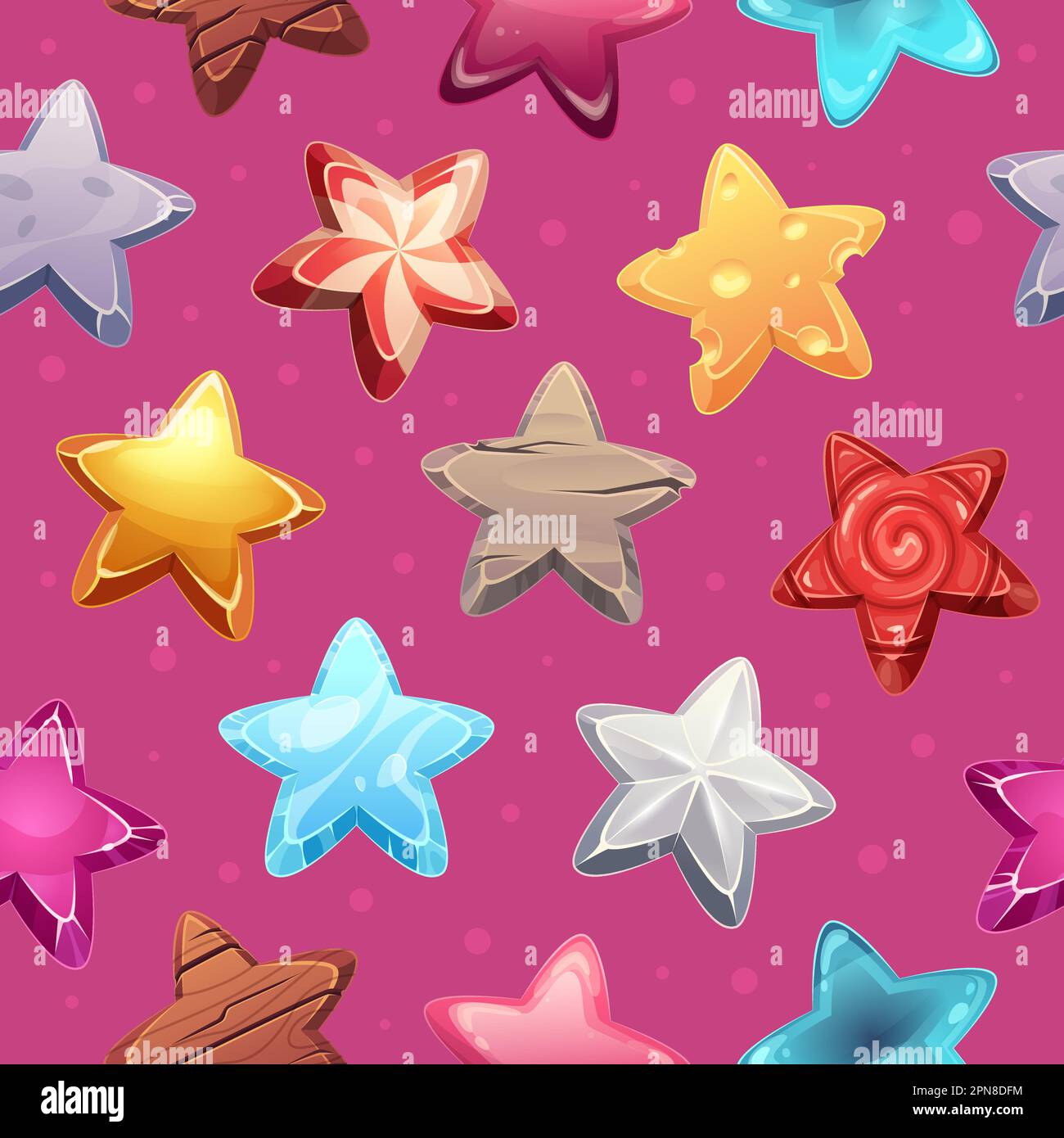 Stars seamless. Textile design pattern with different colored stars collection exact vector ...