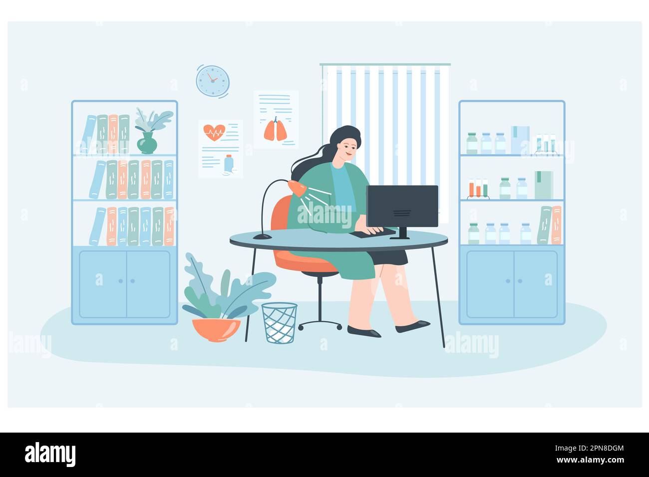 Nurse desk computer Cut Out Stock Images & Pictures - Alamy