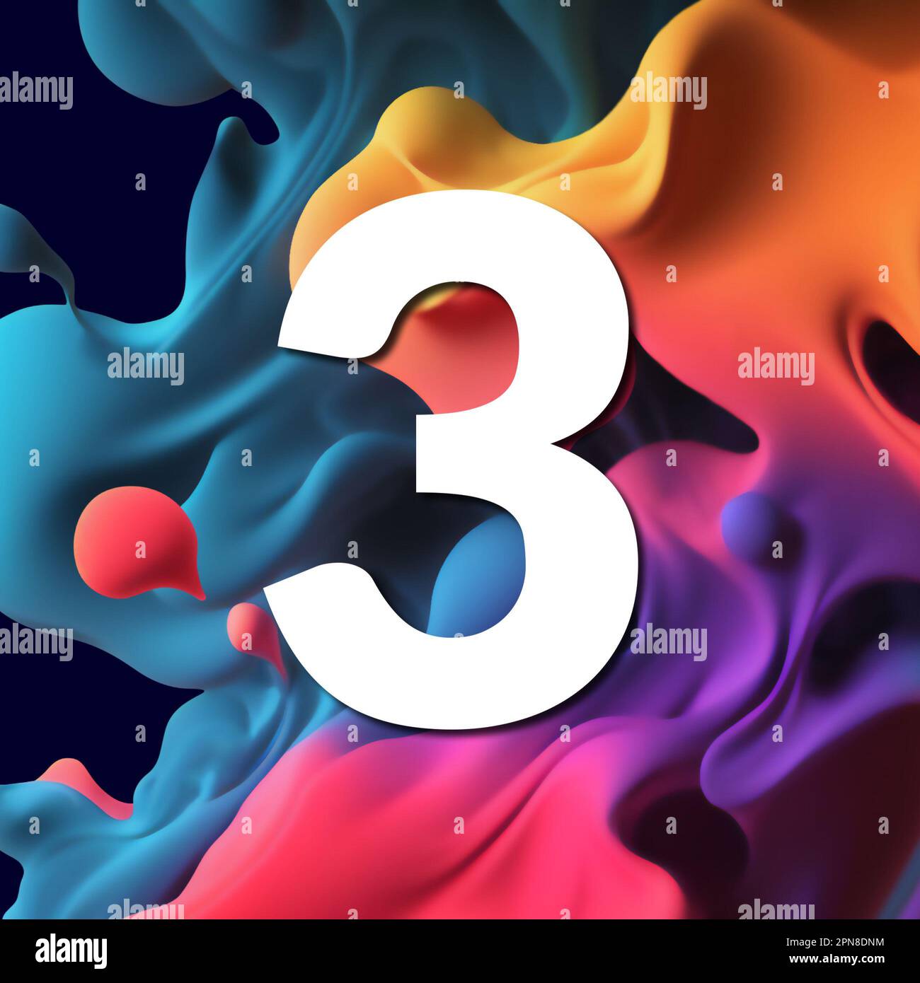 Number three illustration hi-res stock photography and images - Alamy
