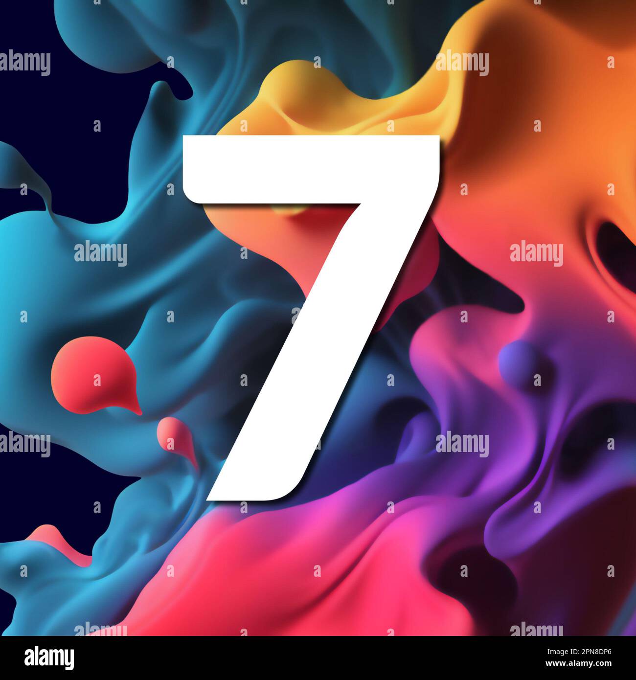 Sign number logo seven icon hi-res stock photography and images - Alamy