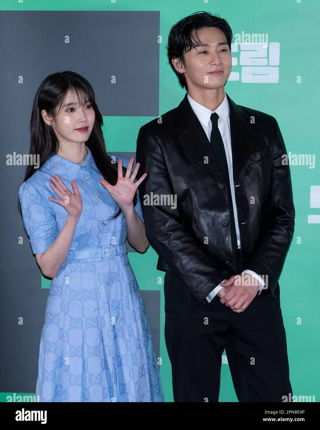 Seoul, South Korea. 17th Apr, 2023. (L to R) Singer and actress Lee Ji ...