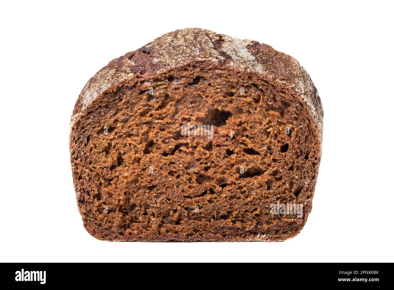 Rye bread slice isolated on white background Stock Photo - Alamy