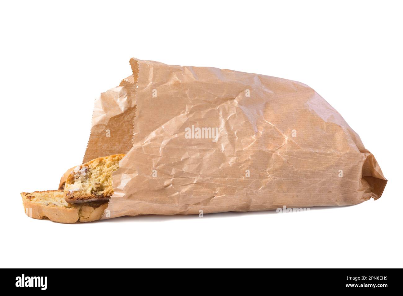 Paper bag with food on an isolated background Stock Photo - Alamy