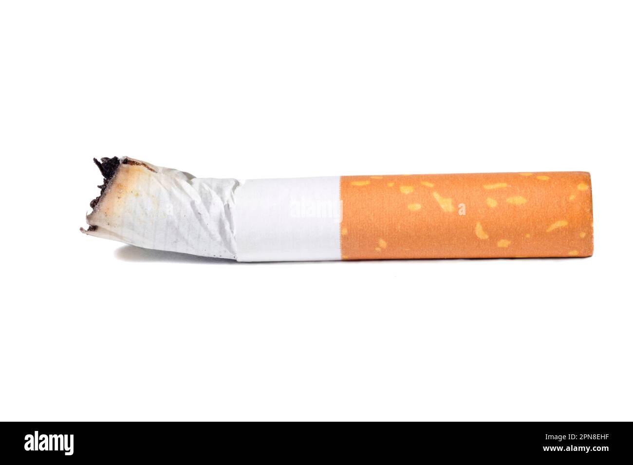 The only cigarette burn isolated at the white background Stock Photo ...