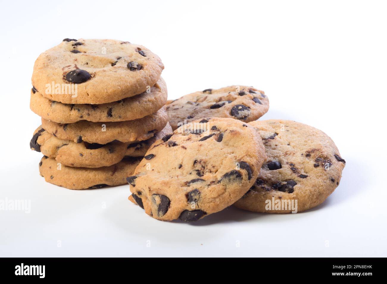Homemade chocolate biscuits, a close-up at the white background Stock ...