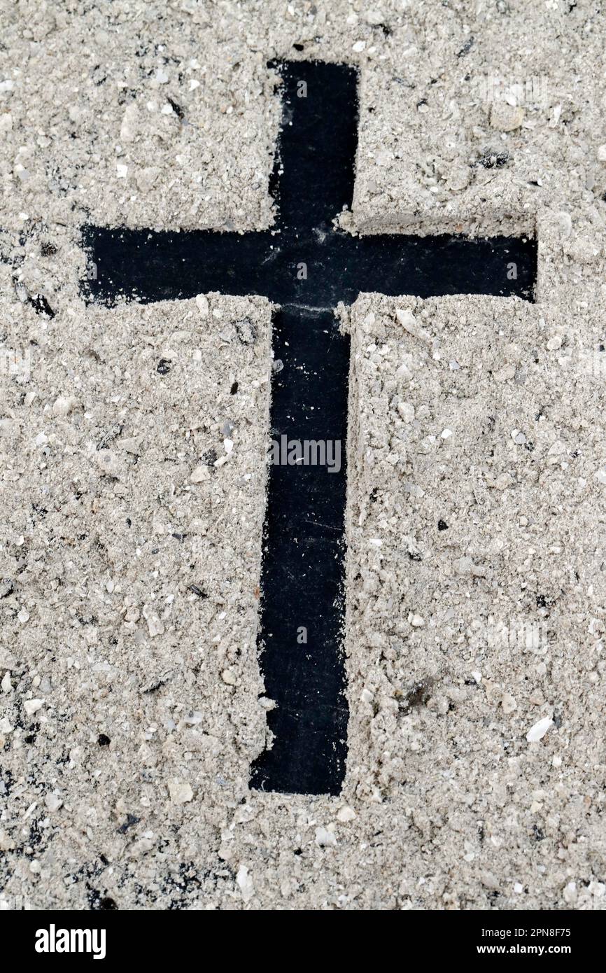 Ashes and wooden christian cross. Ash Wednesday celebration. Lent ...