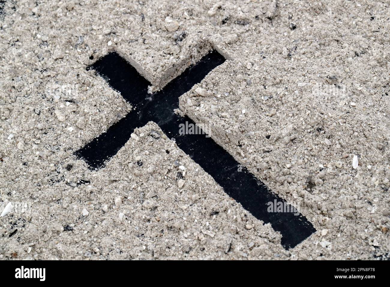 Ashes and wooden christian cross. Ash Wednesday celebration. Lent ...