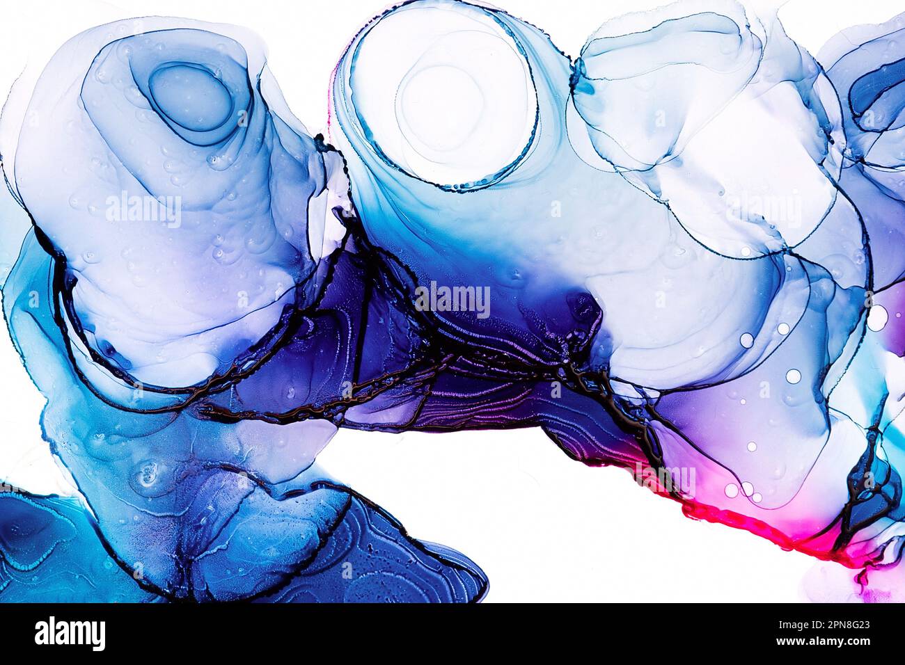 Alcohol Ink Translucent. Modern Multicolor Fluid Art. Indigo Perfect ...